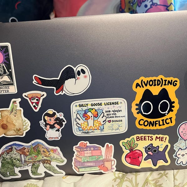 Silly Goose License Holographic Waterproof Sticker Cute Clown Circus ...