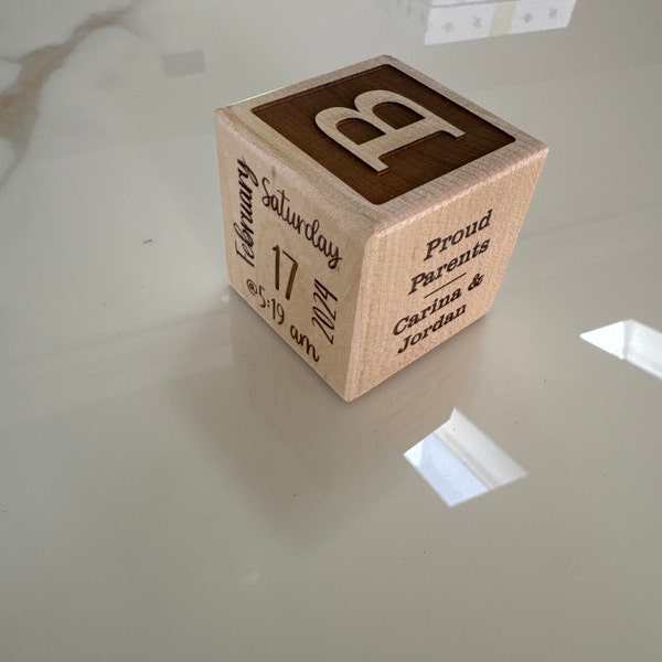 Personalized Baby Block, Baby Stat Block, New Baby Gift, Birth Block ...