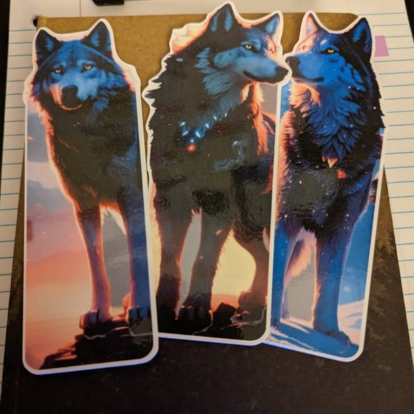 Anime-style Wolf Printable Bookmark Set | Printable Bookmarks | Instant ...