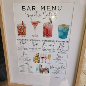Bar Menu Template, Modern Editable Drink Menu Template, Minimalist ...
