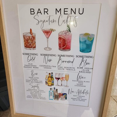 Bar Menu Template, Modern Editable Drink Menu Template, Minimalist ...