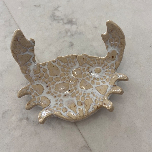 Ceramic Crab- Coffee Spoon Rest- Tea Bag Rest- Candle Holder- Ring Dish ...