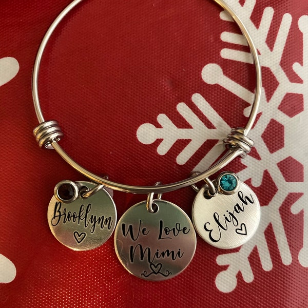 Mimi Gift, Mimi Bracelet, Personalized Mom Bracelet, Custom Gift for ...