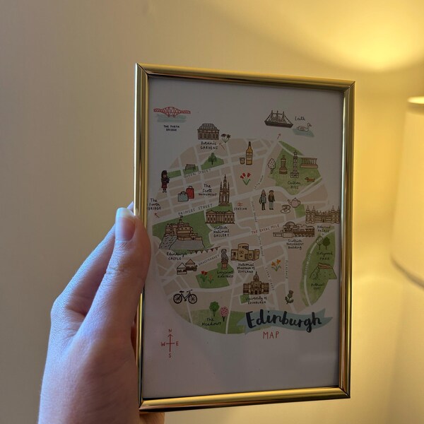 Map of Edinburgh Card - Etsy