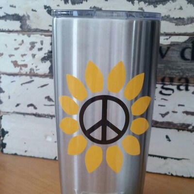 Peace Sign Sunflower Decal Car Decal Yeti Decal MacBook - Etsy