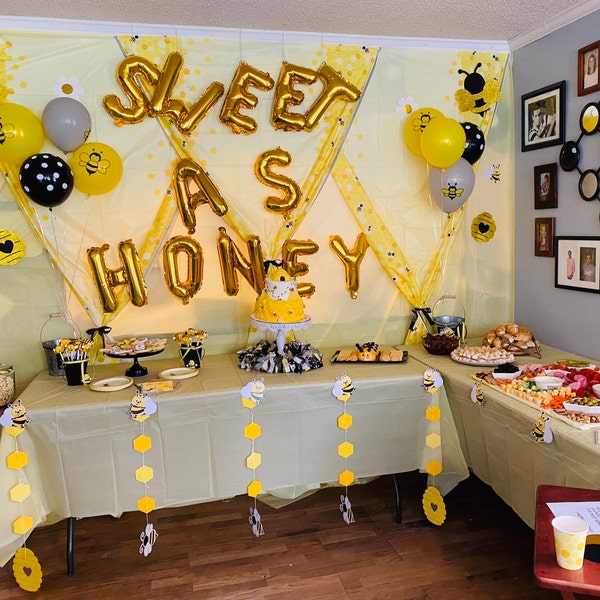 18 Pack Bee Theme Balloons, 12 Bumble Bee Balloons, Gold Confetti ...