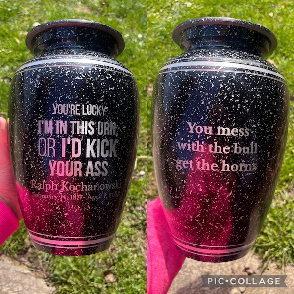 Personalized Urns for Human Ashes, Laser Engraved Aluminum Urn for ...