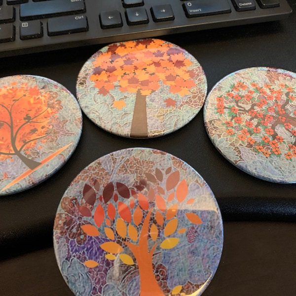 Crisp Fall/autumn Trees Drink Coasters, Coasters, Tableware, Barware ...