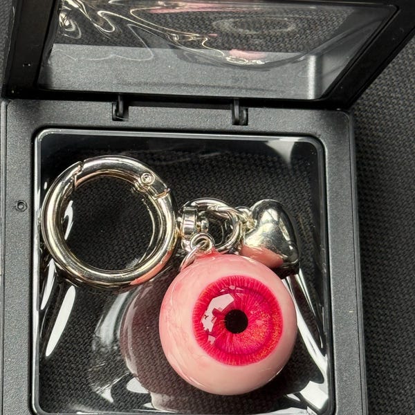 Handcrafted Resin Eyeball Keychain: Golden Glitter Iris, Gothic Style ...