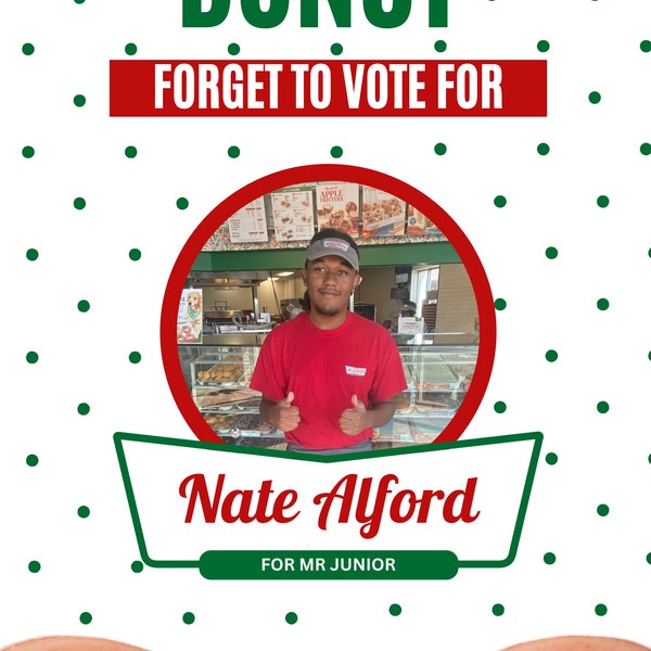 Donut Forget to Vote, Homecoming Queen Poster Sign, Class President ...