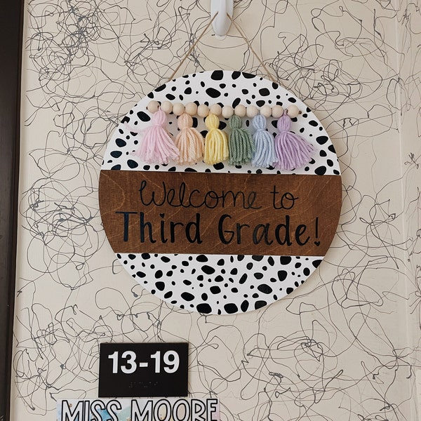 Teacher Door Hanger. Teacher Sign. Pastel Classroom Decor. Rainbow ...