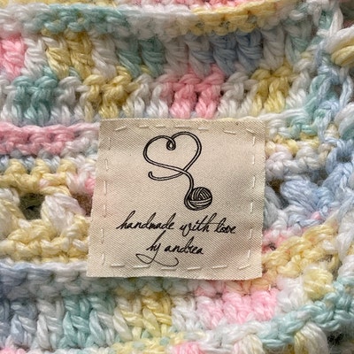 Labels for Crocheted Items and Gifts Organic Cotton Tags, Personalized ...