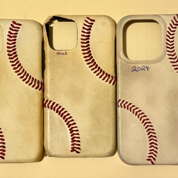 Baseball Leather iPhone Case | Gift for Baseball Player | Raised Red ...