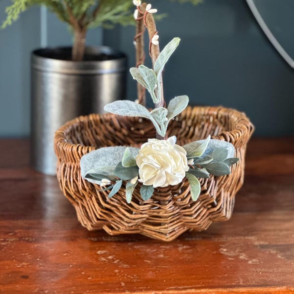 Champagne Gold Metallic Flower Girl Basket | Golden Wedding or Gift ...
