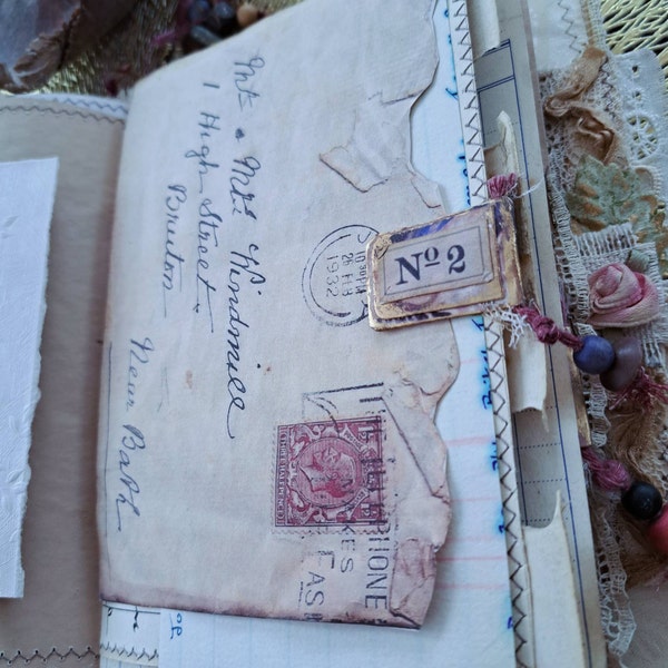 Chunky Fabric Handmade Junk Journal / Large Handmade Junk Journal ...