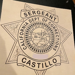 California Department of Corrections Sergeant Badge Svg Dxf Vector Cut ...