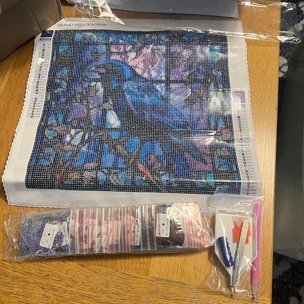 Stained Glass Raven Diamond Painting Kits for Adult Full Drill 5D DIY ...