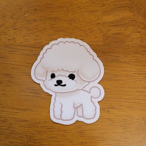 Vinyl Sticker Toy Poodle White - Etsy