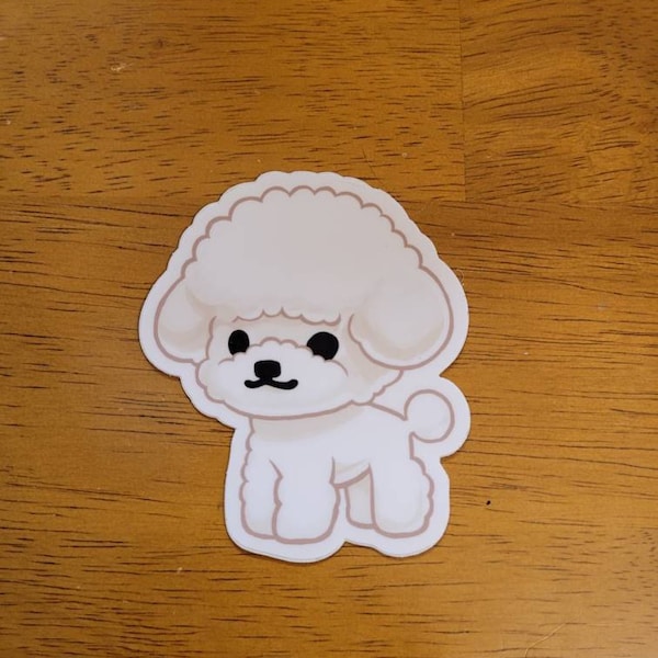Vinyl Sticker Toy Poodle White - Etsy