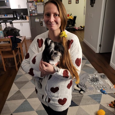 Matching Pet Owner Set Pets Cat Dog Parent Love Red Heart Shape Lover ...