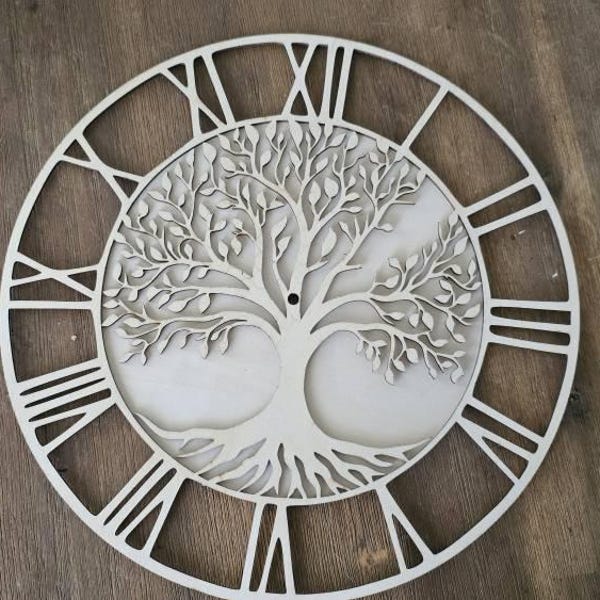 Tree of Life Wall Clock Laser Cut Design – Digital Download (svg, Dxf ...