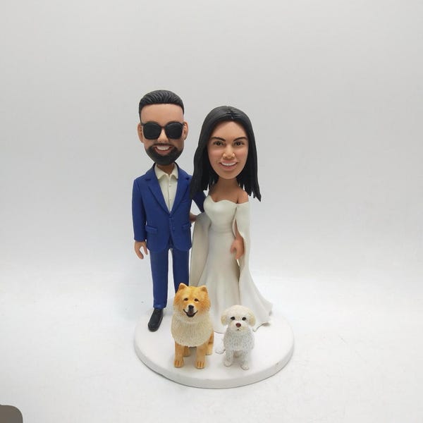 Handmade Custom Marry to Me Kiss Wedding Bobble Head Handmade Polymer ...