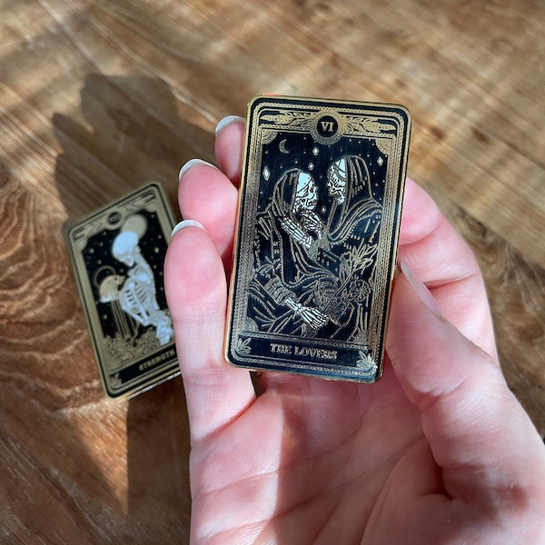 The Lovers - Hard-enamel Marigold Tarot Pin - Etsy