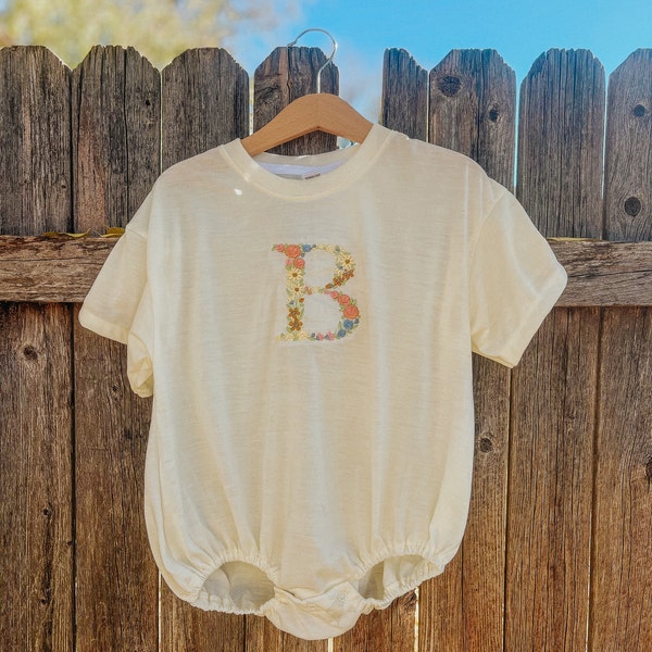 Machine Embroidery LETTER B Uppercase 10cm / 4" Tall Dainty Floral Font ...