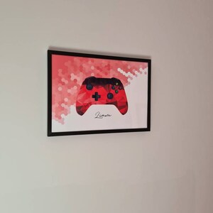 Personalised Xbox One Controller Hex-art Print Wall Art Poster A5/A4/A3 ...