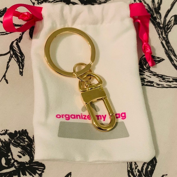 Luxury Keyring With Swiveling Clip Keychain - Gold or Silver - for Your ...