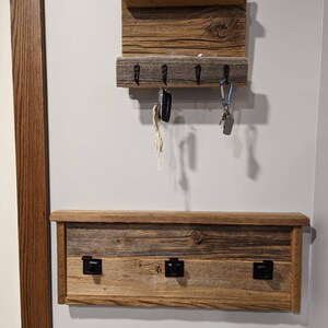 Reclaimed Barnwood Key Rack & Organizer. Entryway Organization , Dog ...