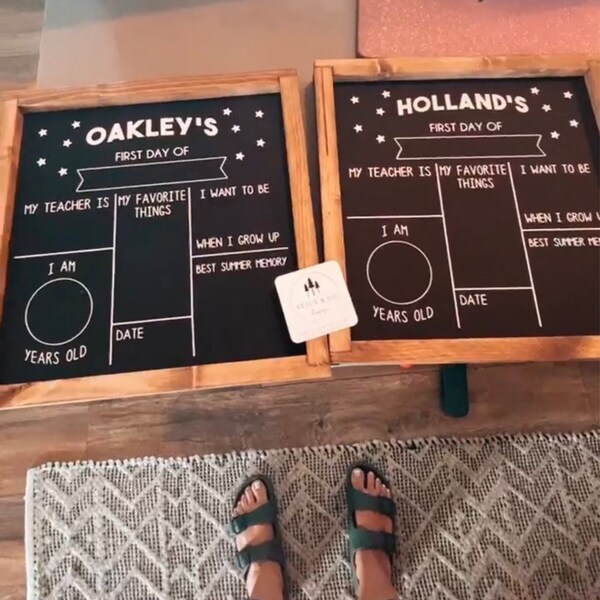 Last Day of School Chalkboard Personalized Framed Double Sided First ...