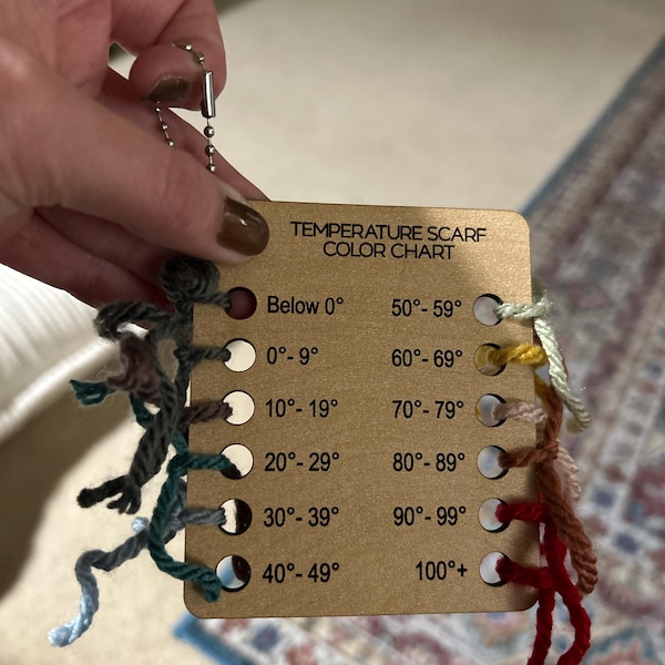 Temperature Blanket Color Chart Pocket Size Reusable Acrylic Card ...