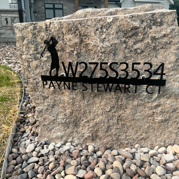 Custom Metal Home House Address Sign With Tree for Rock or Wall - Etsy