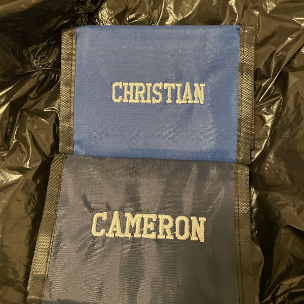 KIDS PERSONALIZED WALLETS - Embroidered Nylon Trifold Camo and Sports ...