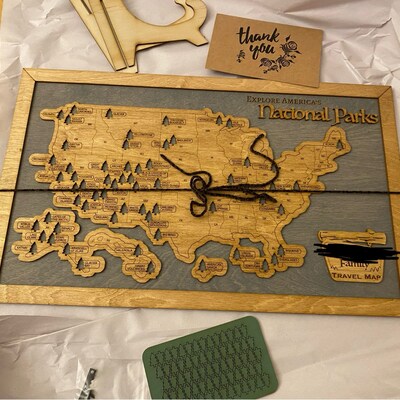 Custom USA National Parks Travel Map Camper RV Gift 5th Anniversary ...