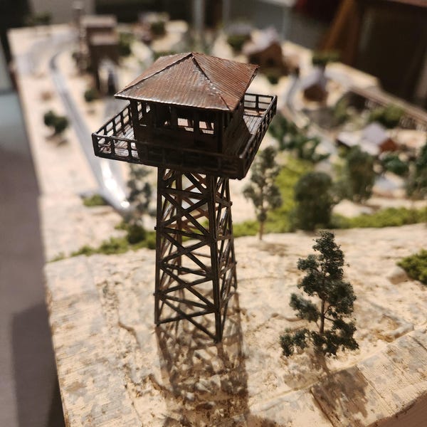 O Scale Forest Fire Watch Tower Kit - Laser Cut Model Train Scenery ...