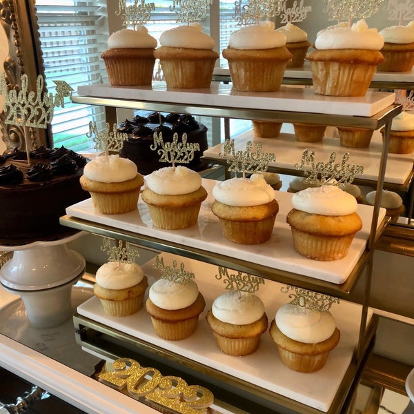 Custom Text Cupcake Topper, Set of 12 Cupcake Toppers, Personalized ...