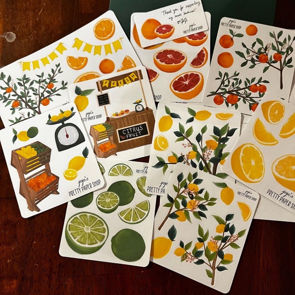 Citrus Fruits Collection - Planner Stickers - Etsy