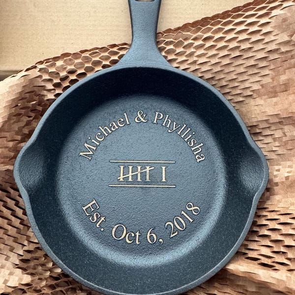 Personalized 6.5 In. Cast Iron Skillet Laser Engraved Cast Iron Skillet ...