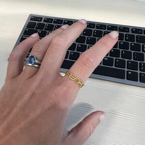 Dainty Paper Clip Chain Ring in Gold, Sterling Silver, Rose Gold ...