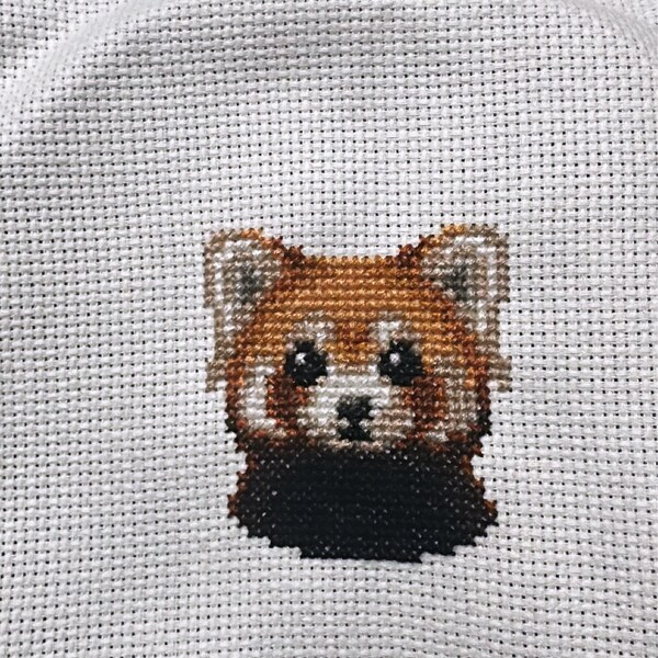 Red Panda Bundle Cross Stitch Pattern PDF - Red Panda + Smiling Red ...