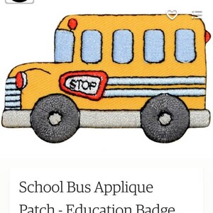 School Bus Applique Patch Education Badge 2-3/8 iron On - Etsy