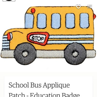 School Bus Applique Patch Education Badge 2-3/8 iron On - Etsy