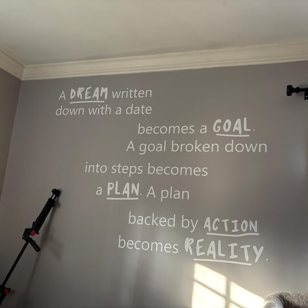 A Dream Written Motivational and Inspirational Office Wall Decal ...