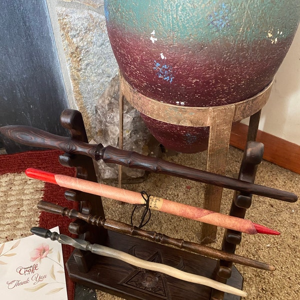 Wooden Wand Stand 4 Slot Holder | Magic Wand Display Stand | Wooden ...