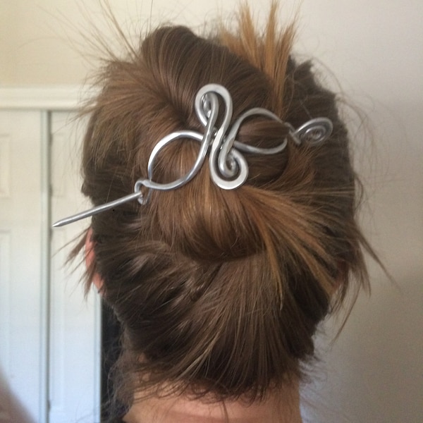Celtic Shawl Pin, Infinity Loops Aluminum Hair Pin, Hair Slide Barrette ...
