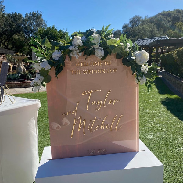 Custom Boho Acrylic Wedding Sign / 3-D Wedding Welcome Sign / Painted ...
