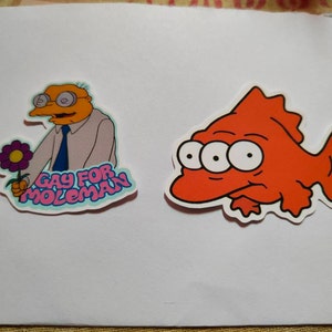 The Simpsons Vinyl Sticker Blinky the Fish Three-eyed Fish Laptop Decal ...