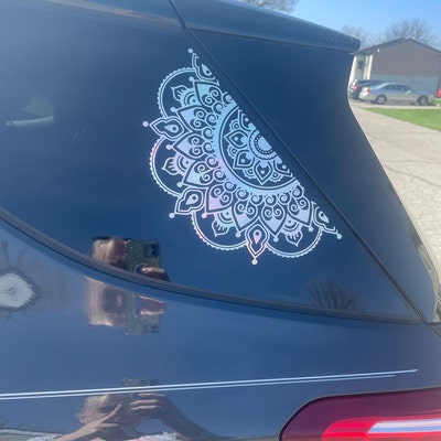 Mandala Car Decal Holographic Mandala Sticker Half Mandala Mandala ...